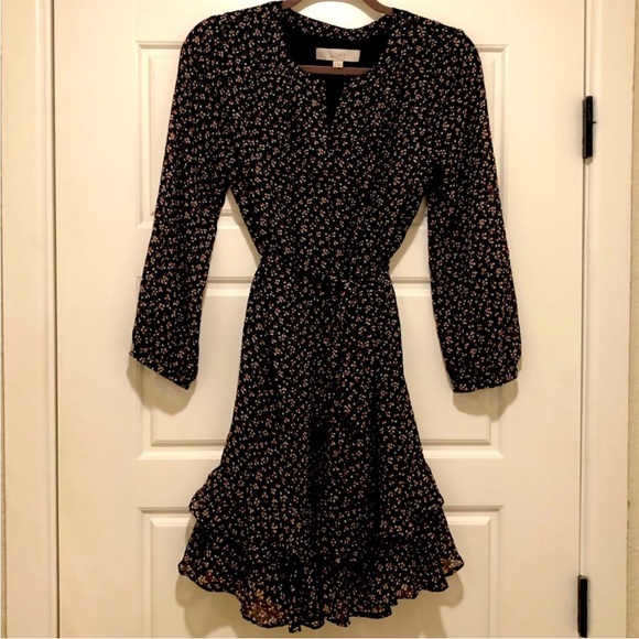 LOFT | Dresses | Loft Long Sleeve Floral Print Ruffle Dress Small ...